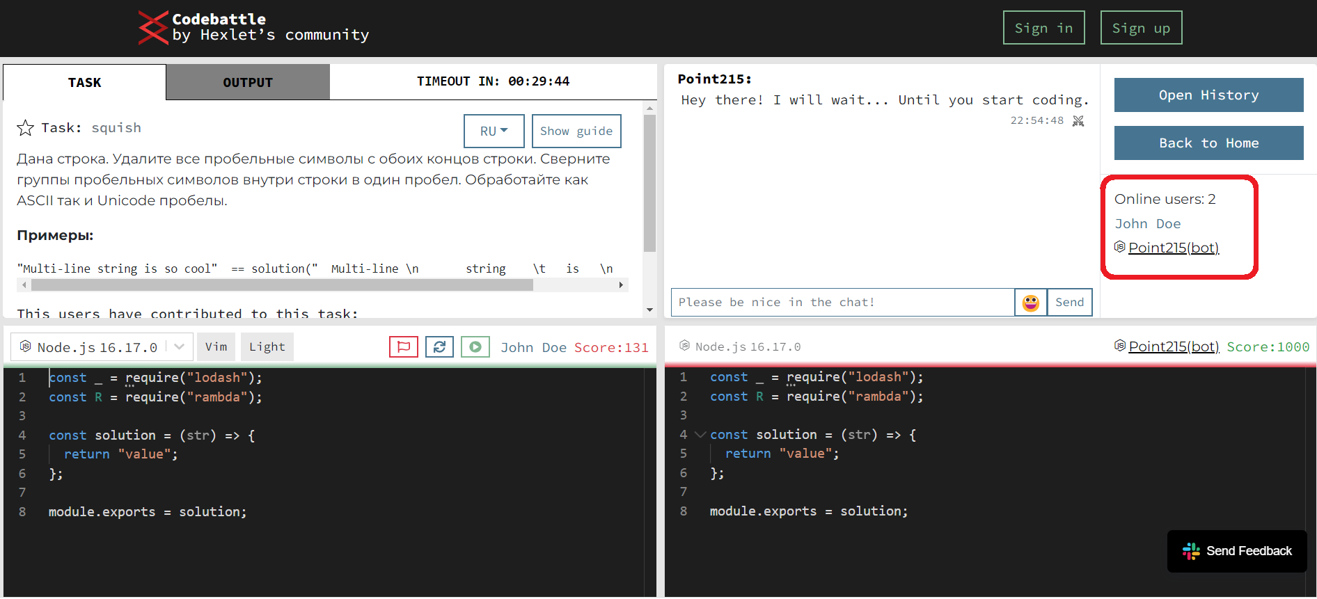 Bug: Отображение баттла незарегистрированного пользователя с ботом на главной странице · Issue ...