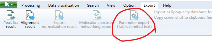 Implementation of Parameter export function · Issue #89 · systemsomicslab/MsdialWorkbench · GitHub