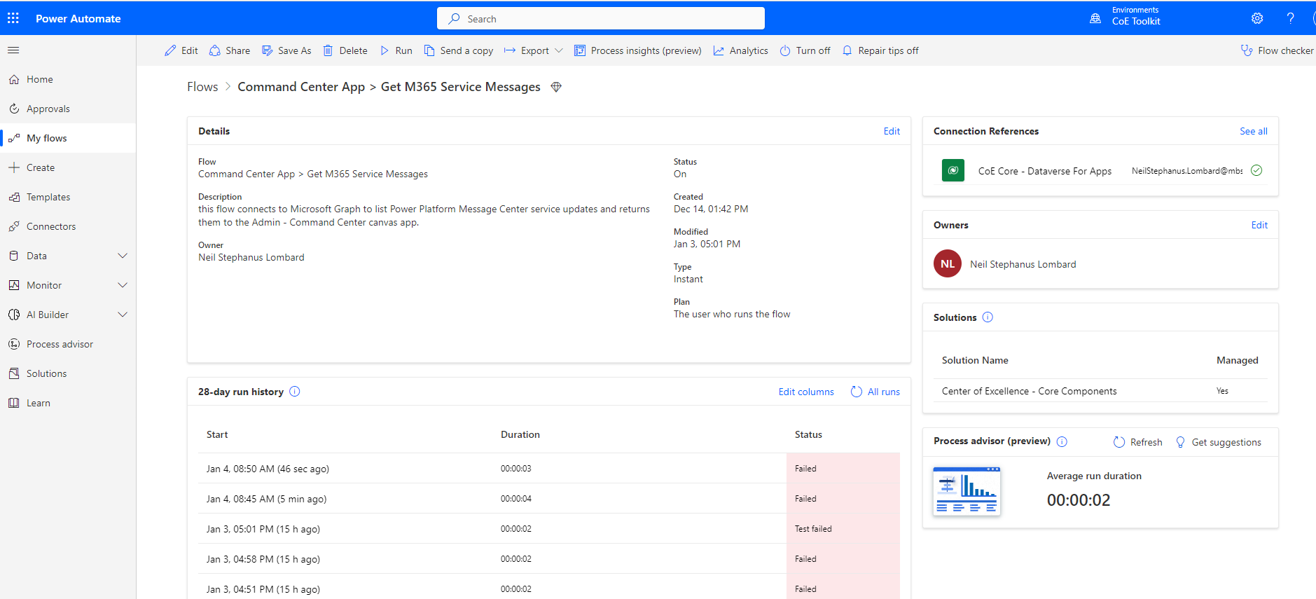 [CoE Starter Kit - QUESTION] How can I update the environment variable value for the Command ...