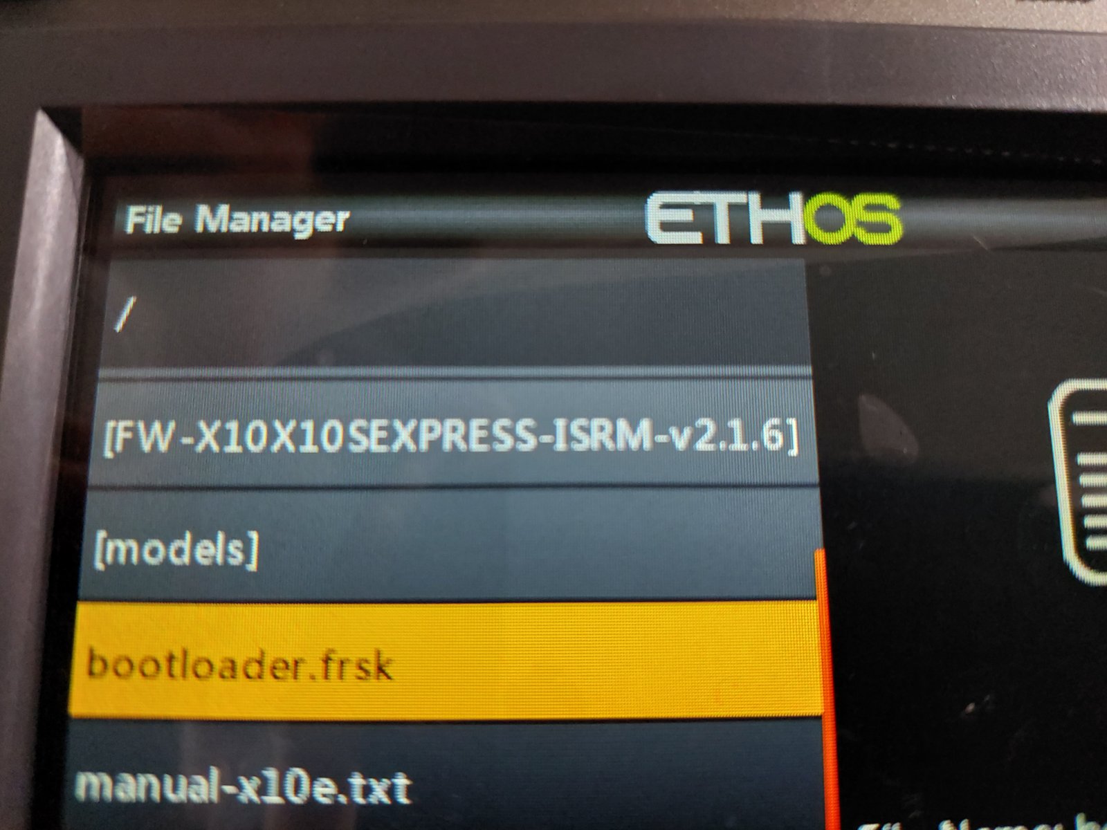 Horus X10 Express ethos bootloader update issue · Issue #2293 · FrSkyRC/ETHOS-Feedback-Community ...