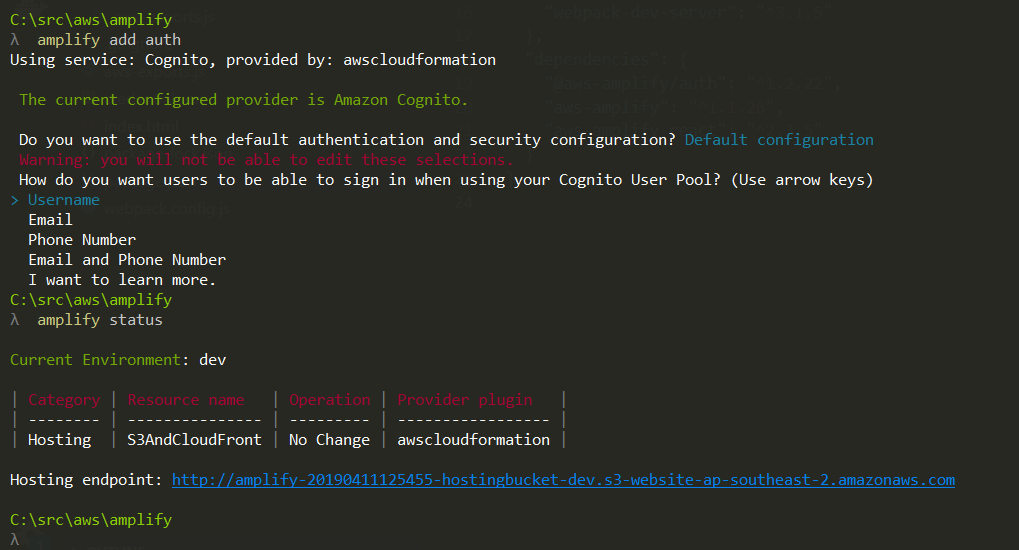 Amplify Add Auth Aborts After First Selection · Issue 1248 · Aws Amplifyamplify Cli · Github