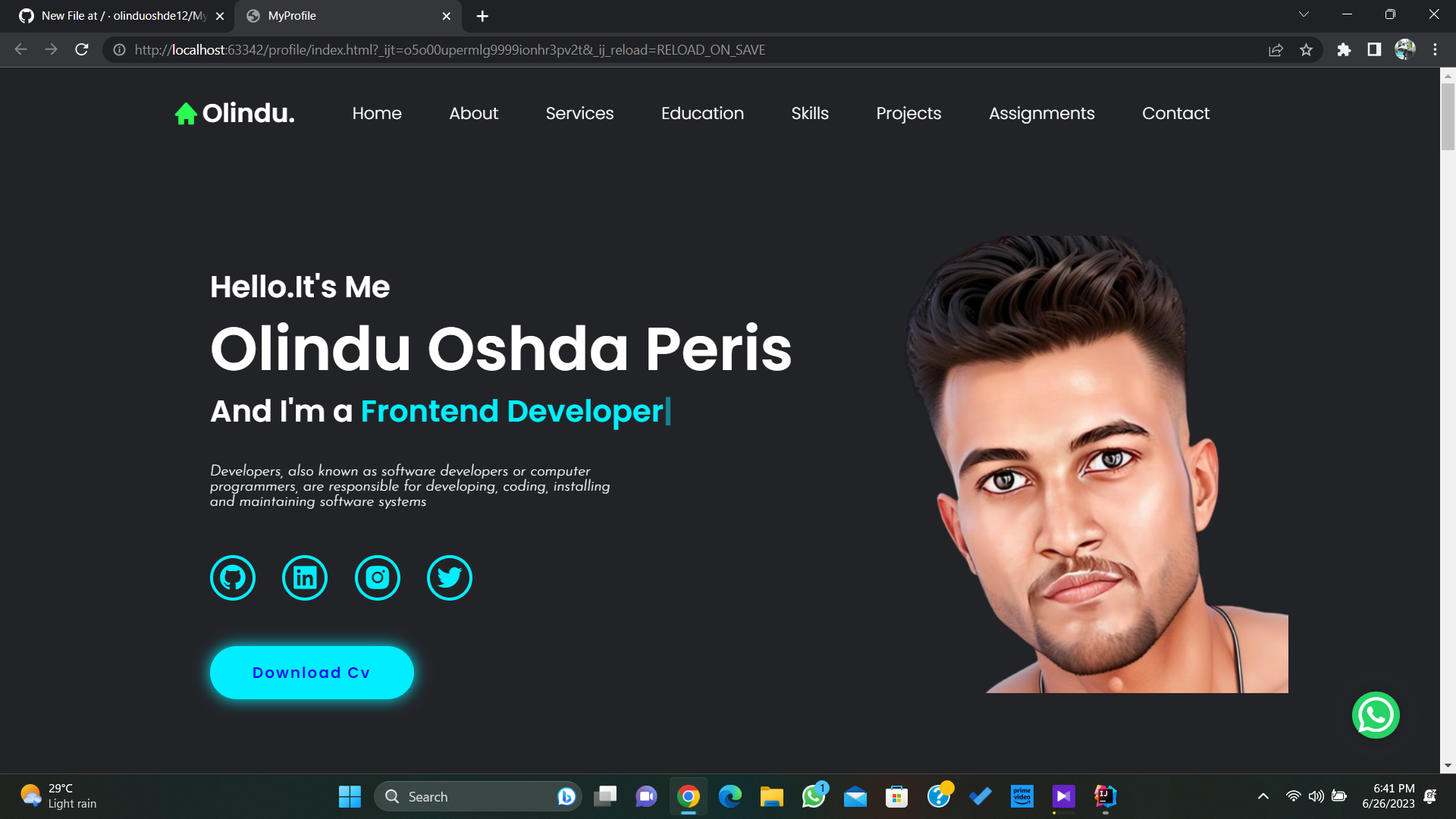 GitHub - olinduoshde12/My_Profile: profile