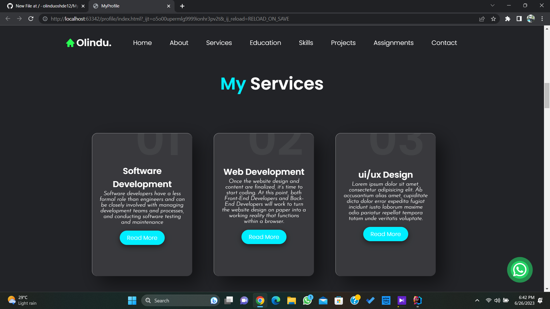GitHub - olinduoshde12/My_Profile: profile