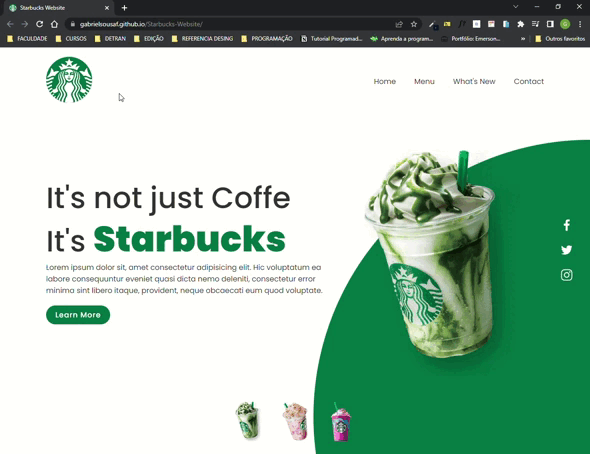 GitHub - gabrielsousaf/Starbucks-Website: Landing Page criada a partir do canal Online Tutorials.