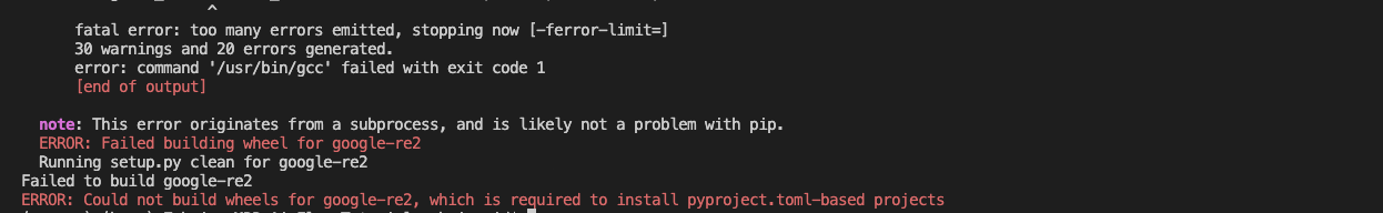 Failed Building wheel for google-re2 · Issue #437 · google/re2 · GitHub