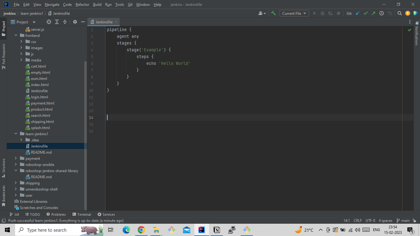 error:This Pipeline has run successfully, but does not define any ...