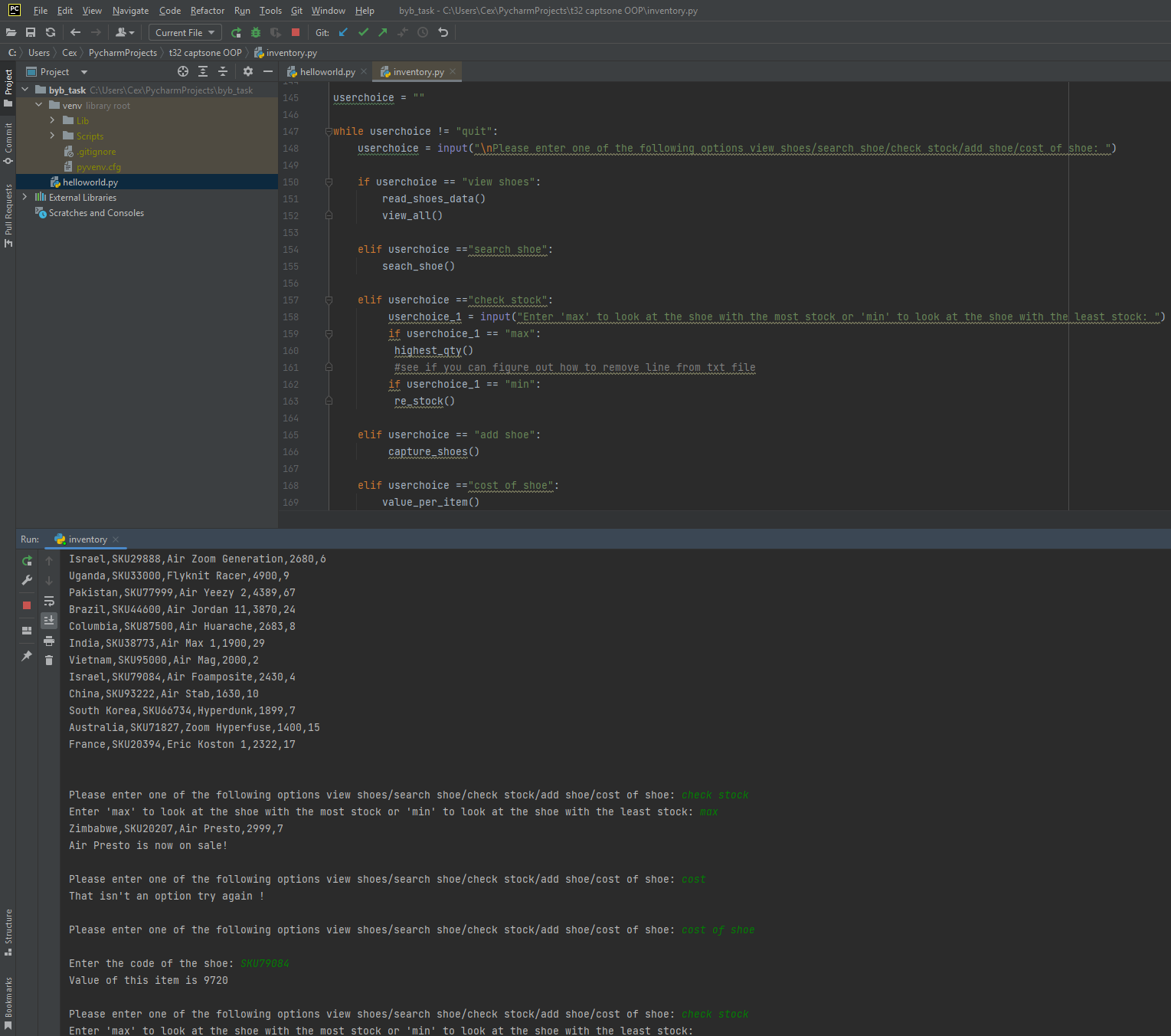 GitHub - Warrenmurdocklazar/Shoe-Warehouse: Bespoke project where I was ...