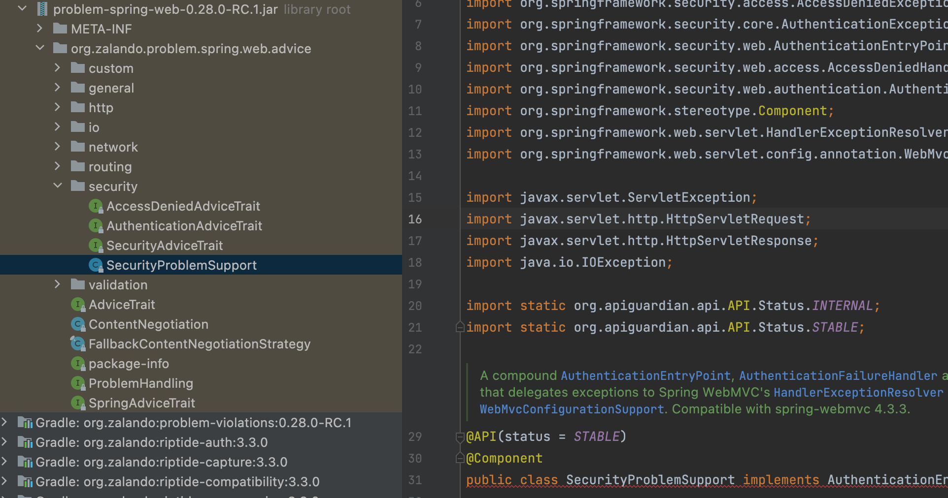 Error: Class 'SecurityProblemSupport' must either be declared abstract or implement abstract ...