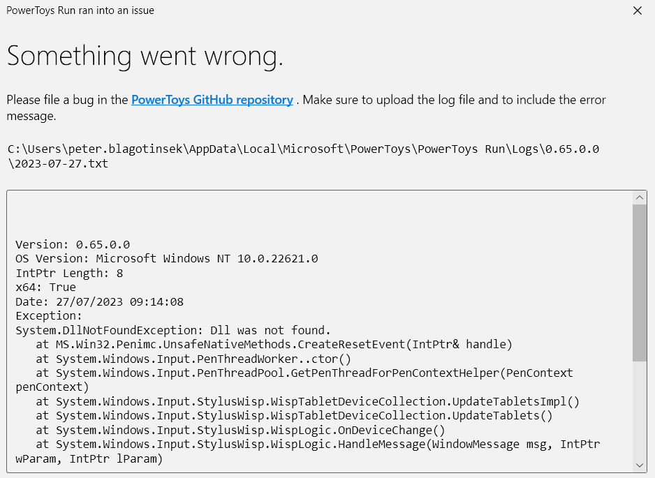 Error When Useing Clevershare 3rd Generation · Issue 27647 · Microsoftpowertoys · Github 