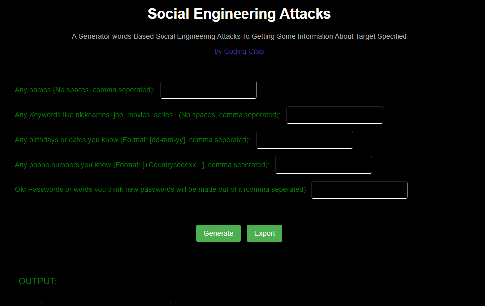 GitHub - x07b/Social-engineering-attacks: A Generator words Based Social Engineering Attacks To ...