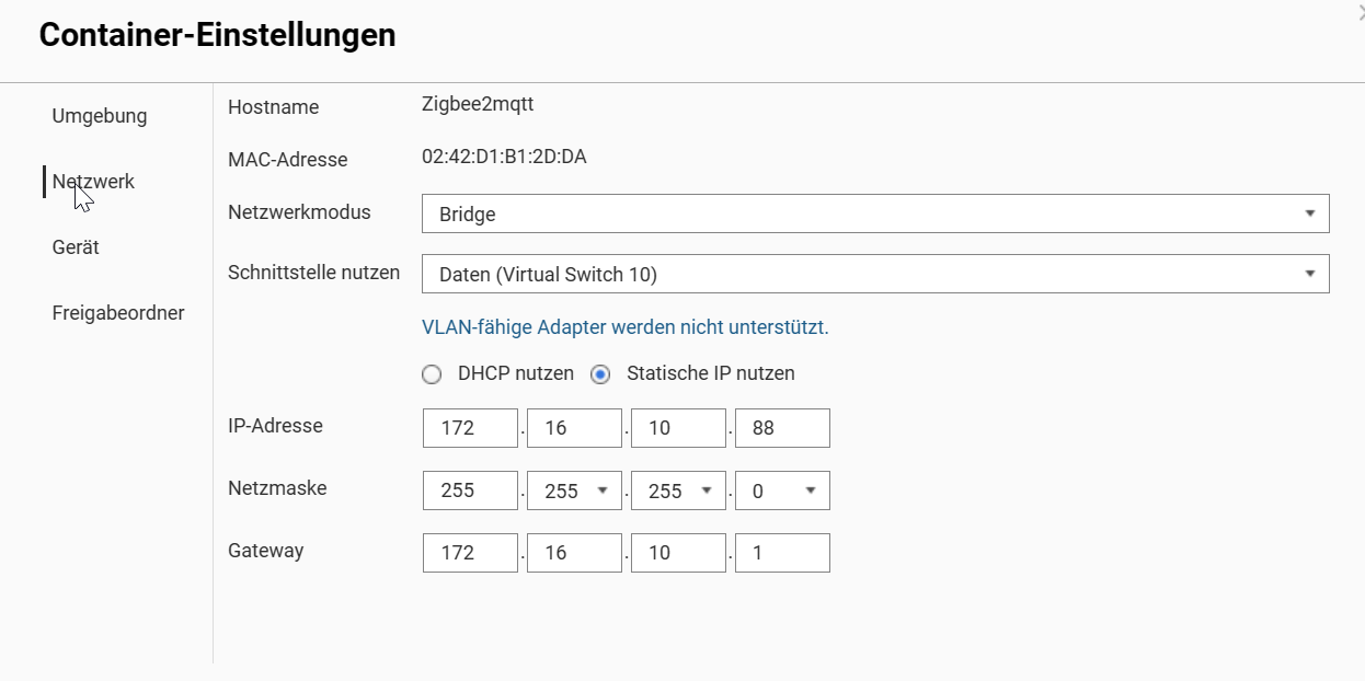 Zigbee2MQTT on QNAP-NAS using ContainerStation · Koenkk zigbee2mqtt · Discussion #14863 · GitHub