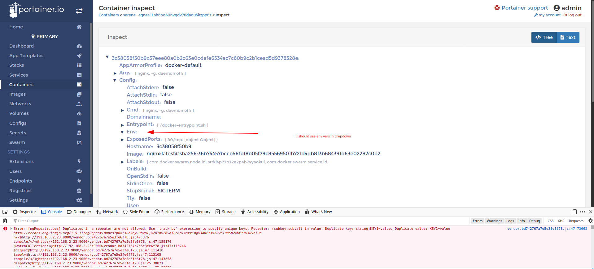 Handle Duplicate Env Vars In Container Inspect · Issue 4201 · Portainerportainer · Github 