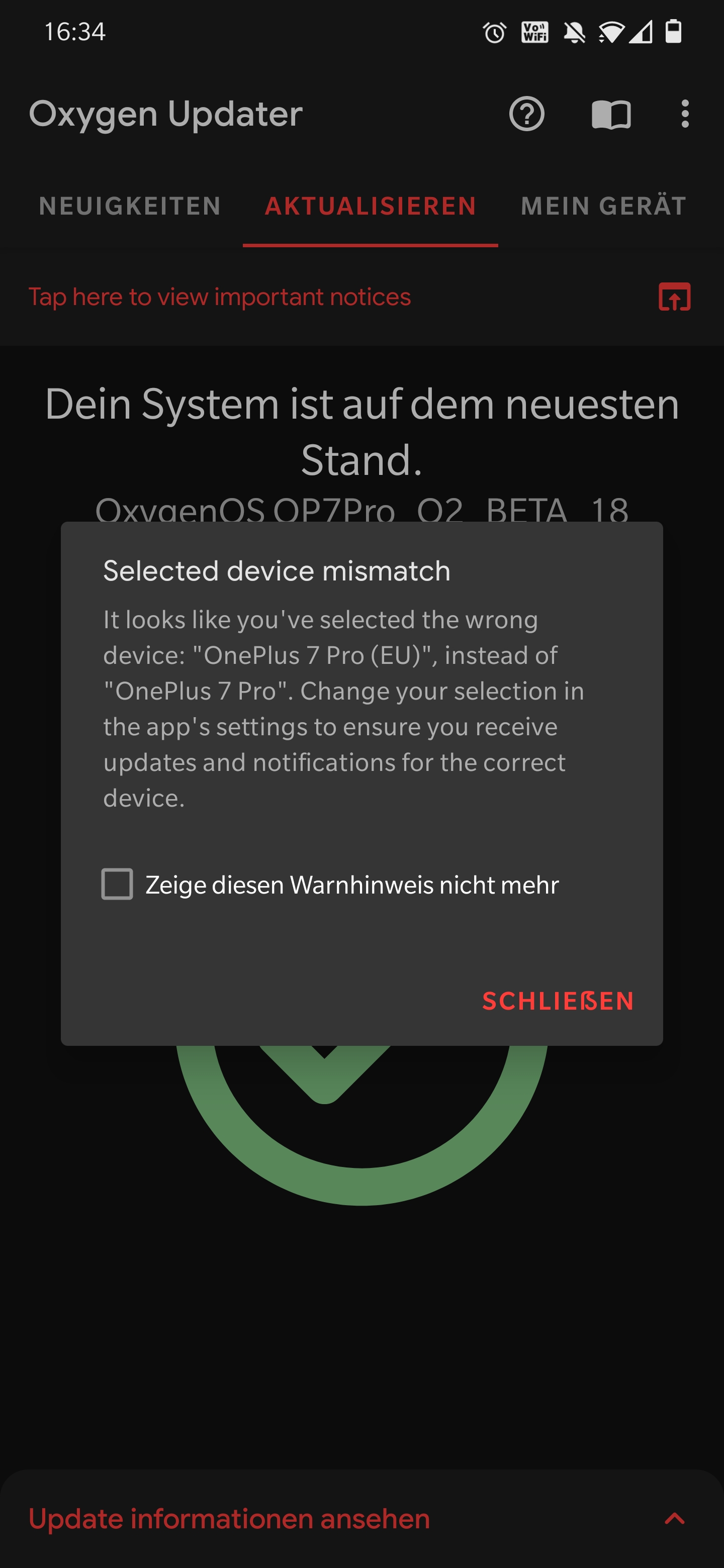 bug(main): Device mismatch dialog shown erroneously for update tracks ...