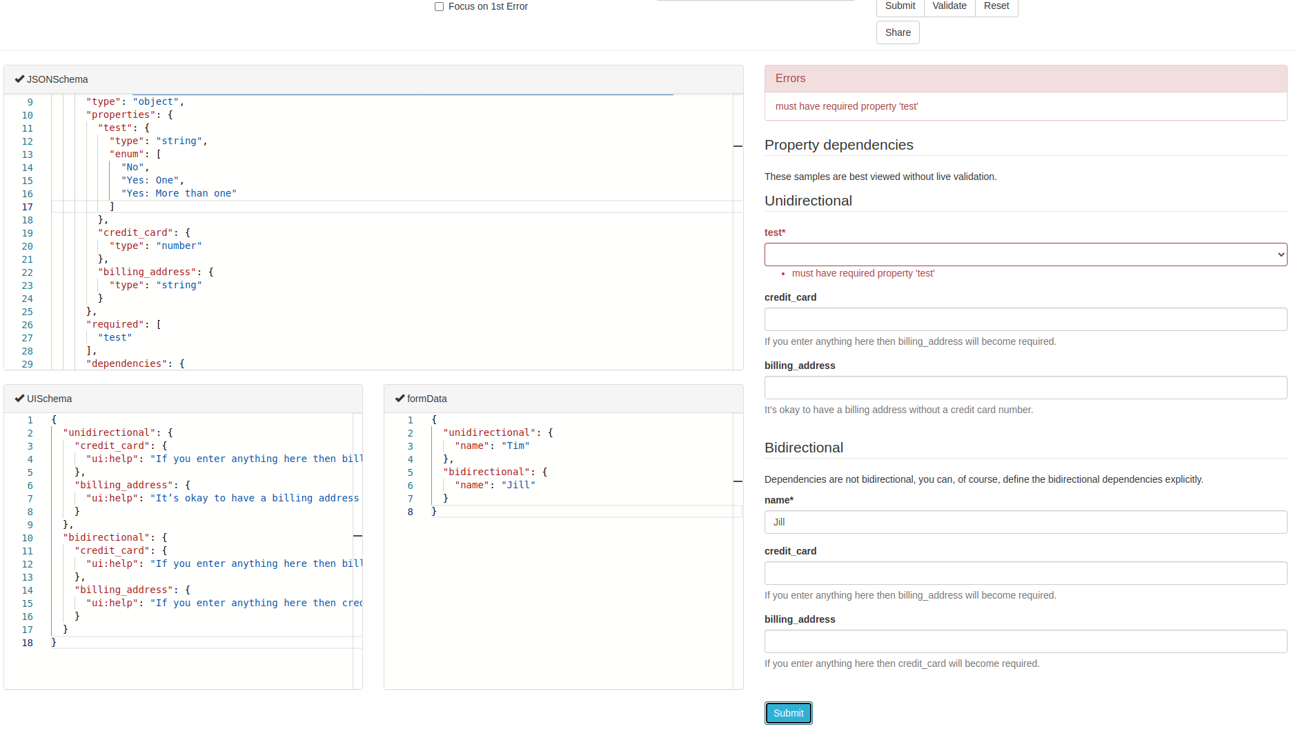 Error message of required Field in sub property doesn't appear · Issue #3867 · rjsf-team/react ...