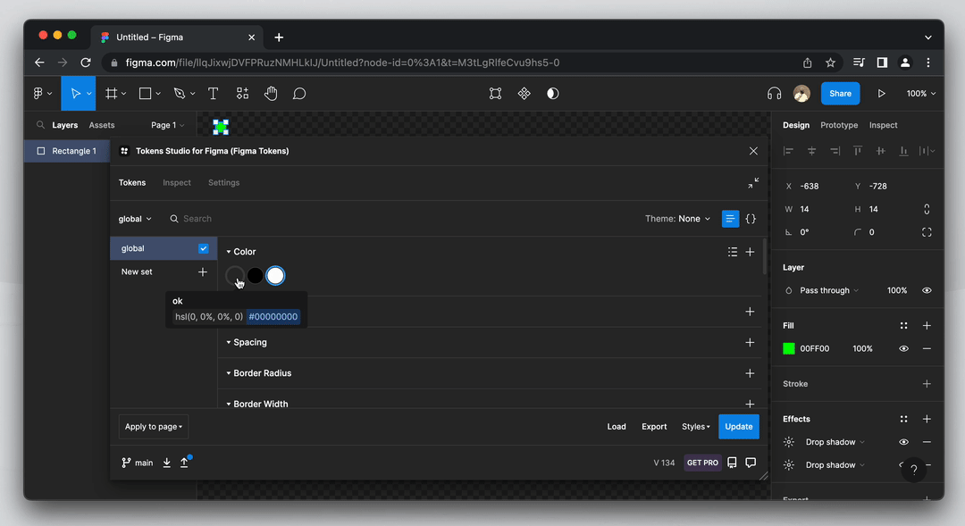 HSL colors with channels exceeding "default range" are not applied as ...