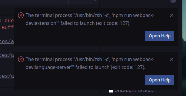 BUG: Command 'Stripe: Start CLI' resulted in an error (command 'stripe ...