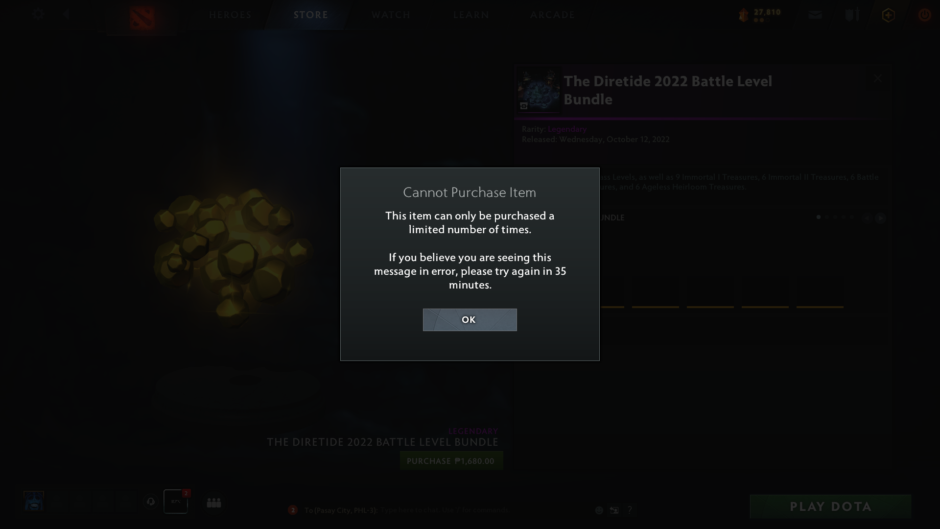 Cannot buy 2nd battlepass 2022 bundle · Issue #6390 · ValveSoftware/Dota2-Gameplay · GitHub