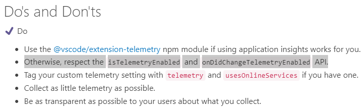 Which Telemetry Setting Shall I Use When Sending Error Telemetry From Extension · Microsoft