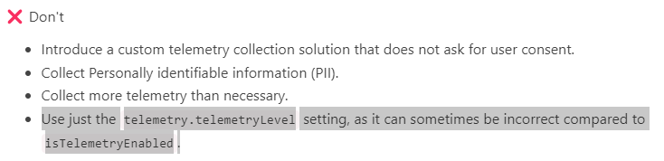 which telemetry setting shall I use when sending error telemetry from extension · microsoft ...