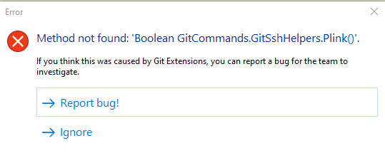 Method not found 'Boolean GitCommands.GitSshHelpers.Plink()' after update to GE 4.0.1 · Issue ...