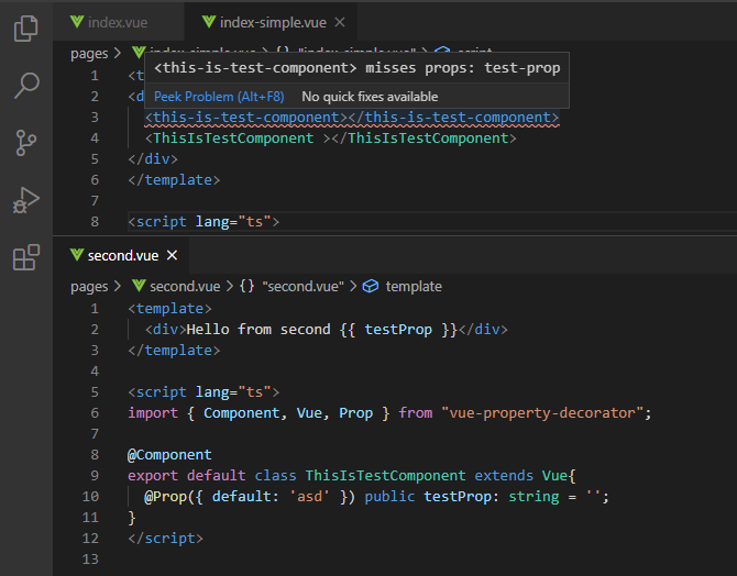 Prop Diagnostics Not Displayed For Pascalcase Components In Templates · Issue 2168 · Vuejs