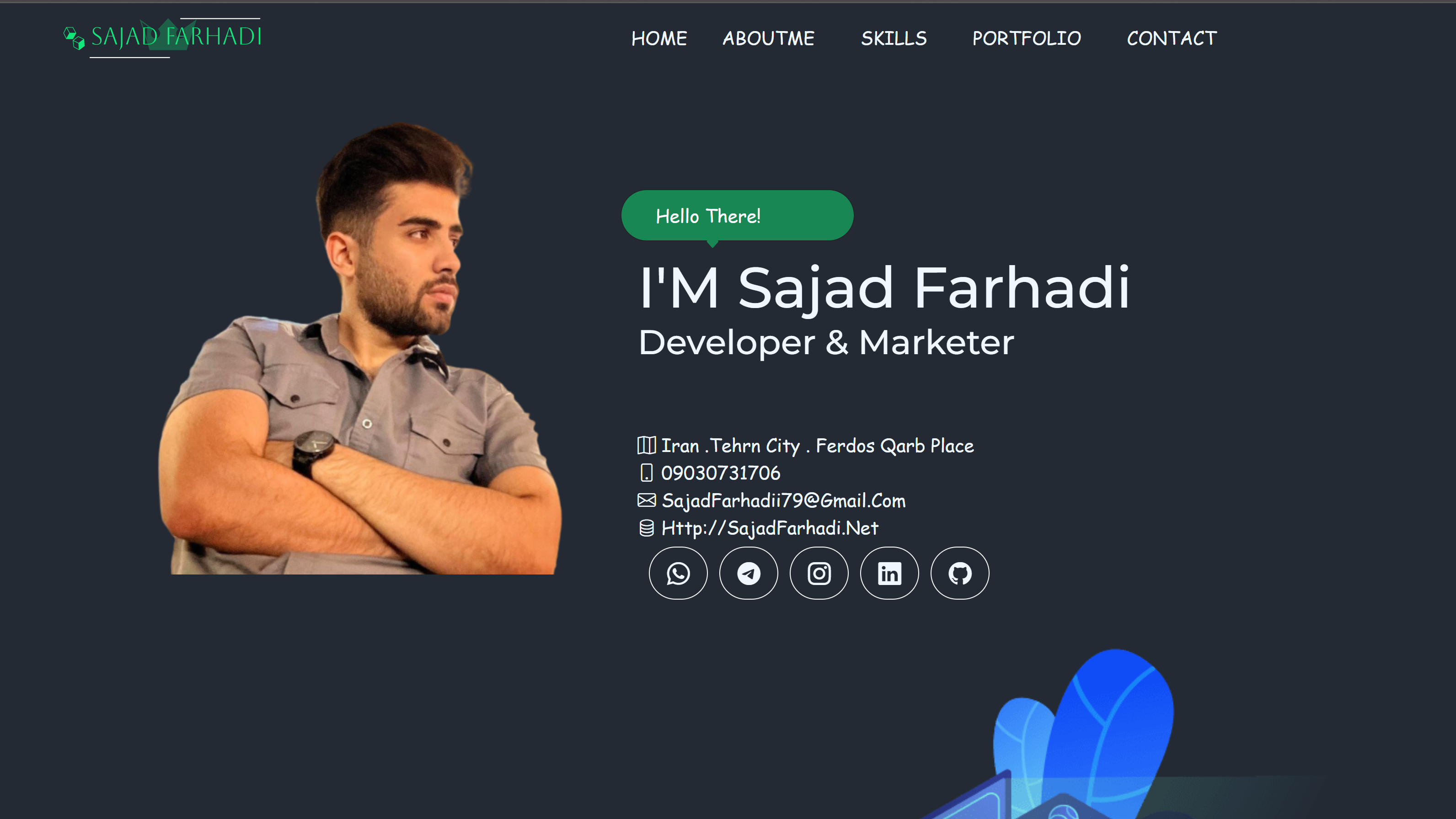 GitHub - sajadFarhadi-web/mYPortfolioWebsite: Portfolio Website Using HTML,CSS,js, And Bootstrap -5