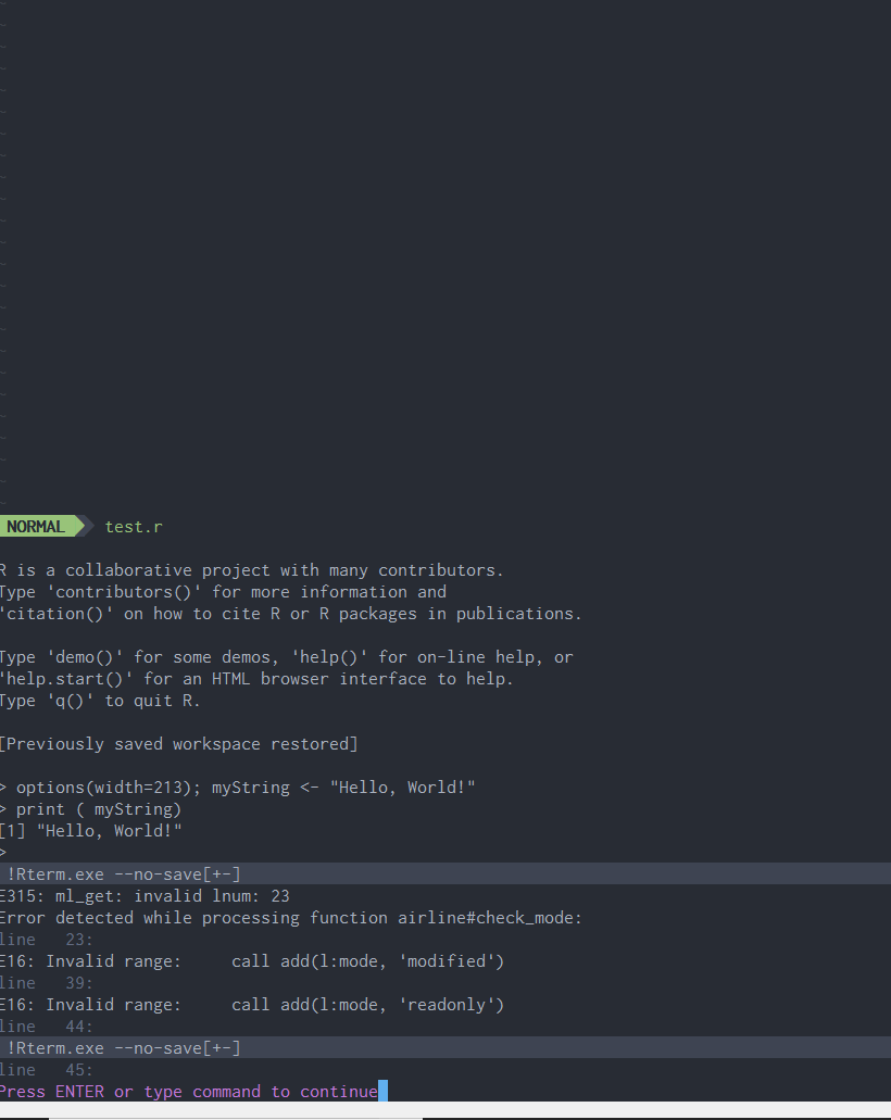 E315: ml_get Error detected while processing function airline#check_mode · Issue #1726 · vim ...
