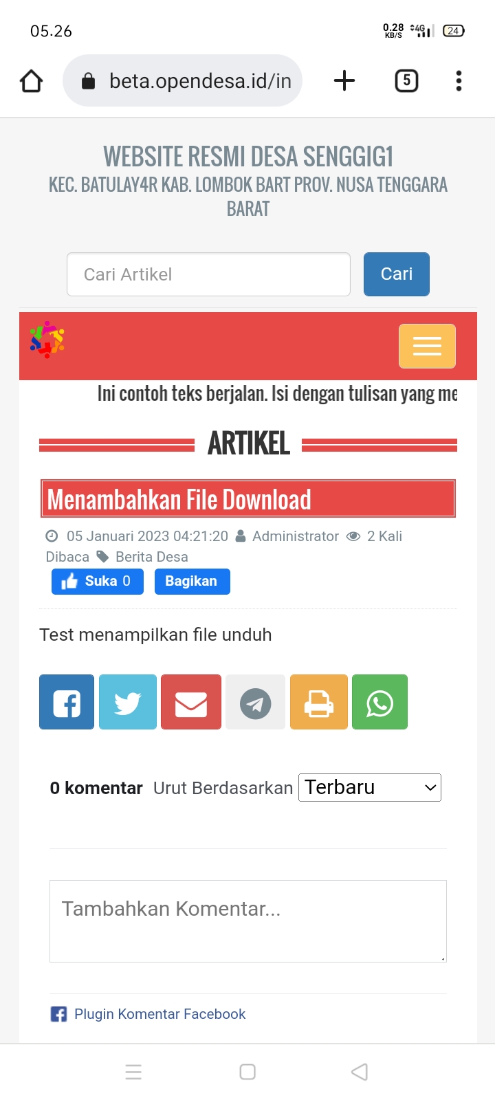 Link Unduhdownload Tidak Tampil Pada Artikel · Issue 6185 · Opensid