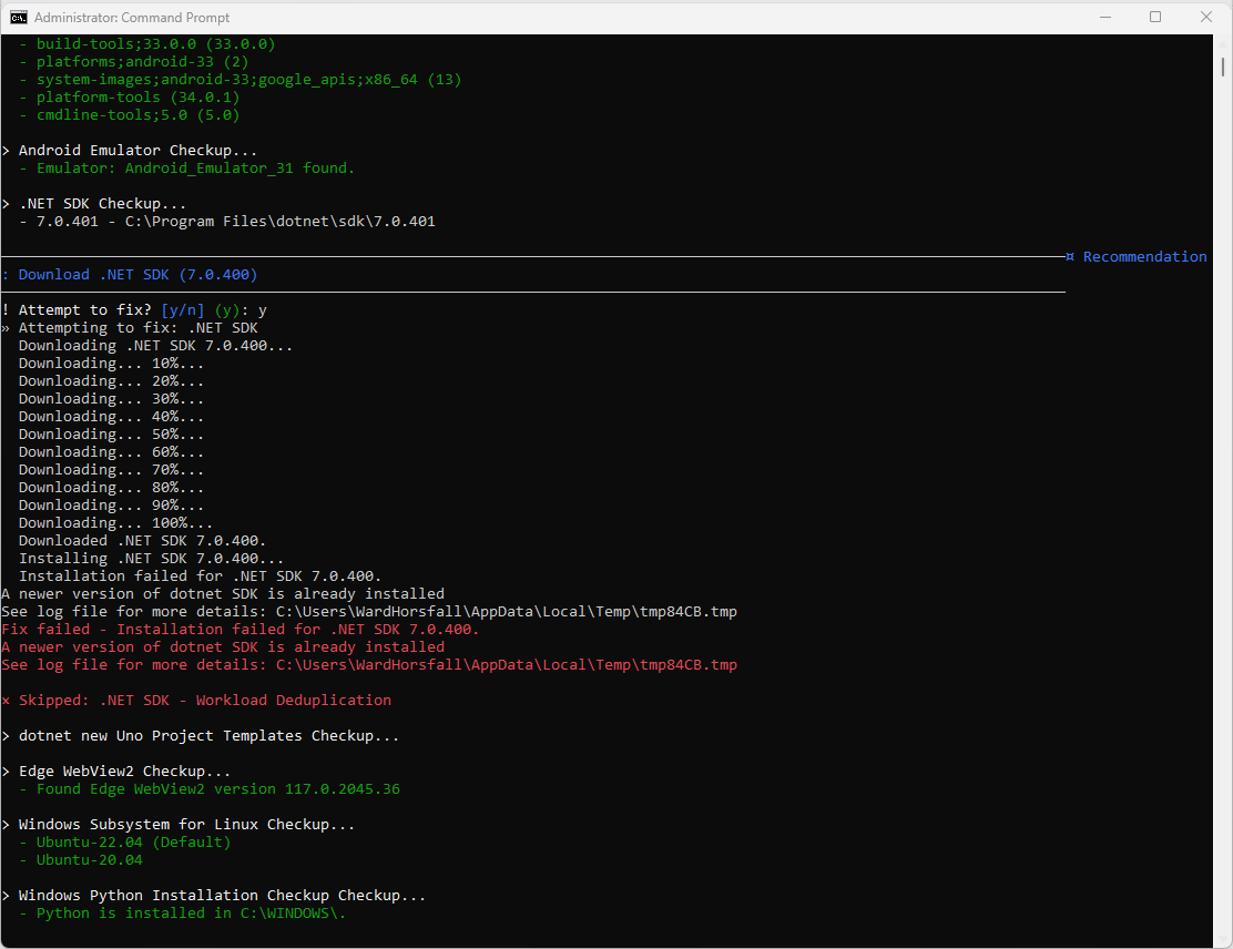 Issue: Uno-Check 1.14.1.0 - A newer version of dotnet SDK is already installed? · Issue #168 ...