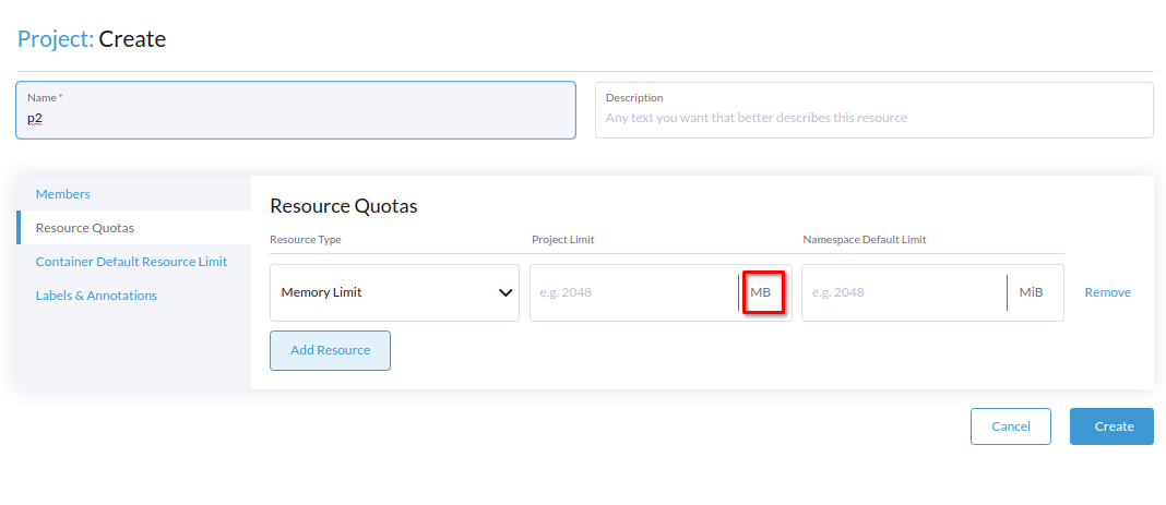 Creating a project with resource quota set errors with exceeds resourceQuota on fields · Issue ...