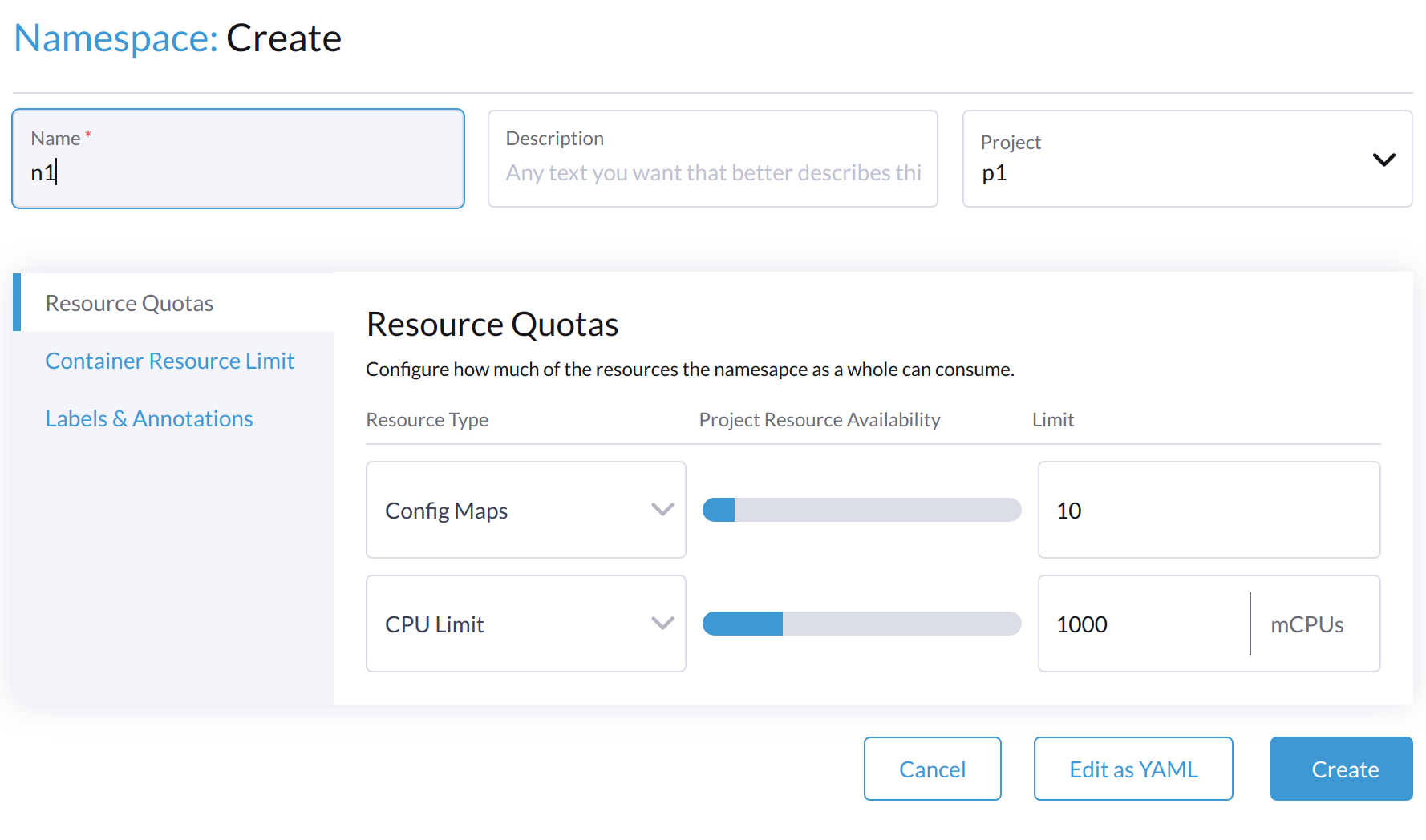 resourceQuota annotation is incorrectly set on projects and leads to ResourceQuota not being ...