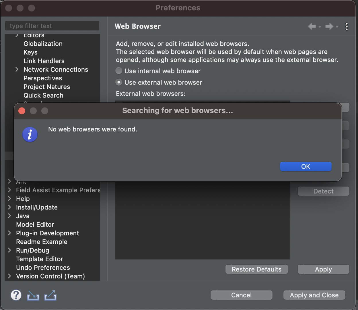 Chrome and Safari not detected under Web Browser tab in the Preference page. · Issue #618 ...