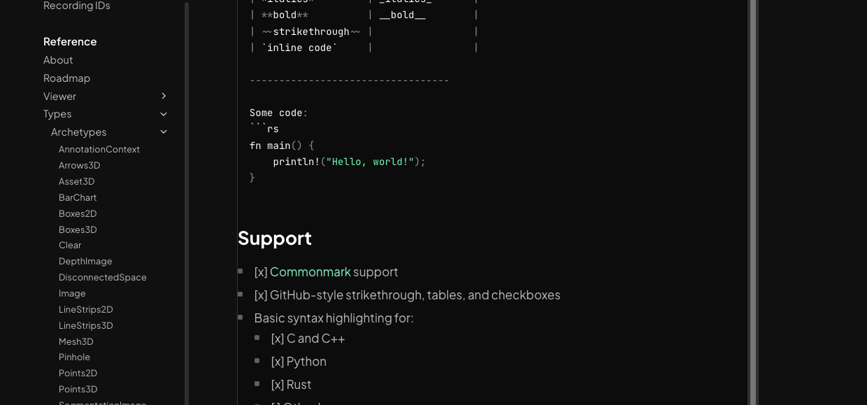 Text document archetype documentation doesn't render correctly · Issue #3904 · rerun-io/rerun ...