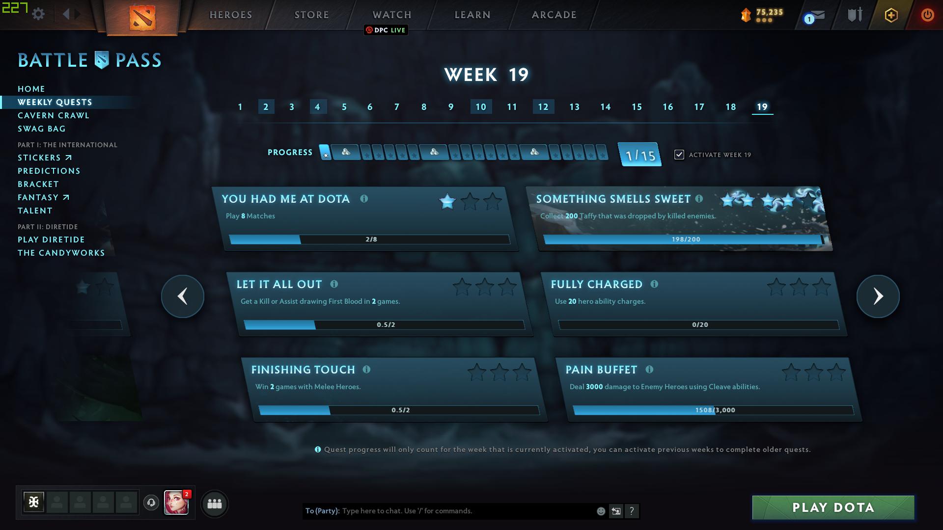 Week 19 - Diretide Quest Stars Not Counting in Progress · Issue #6417 · ValveSoftware/Dota2 ...