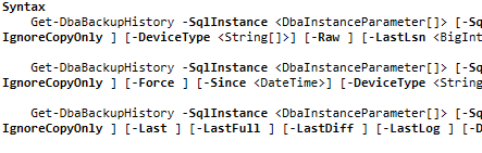 Get-DbaBackupHistory help shows -SqlServer instead of -SqlInstance parameter · Issue #1605 ...