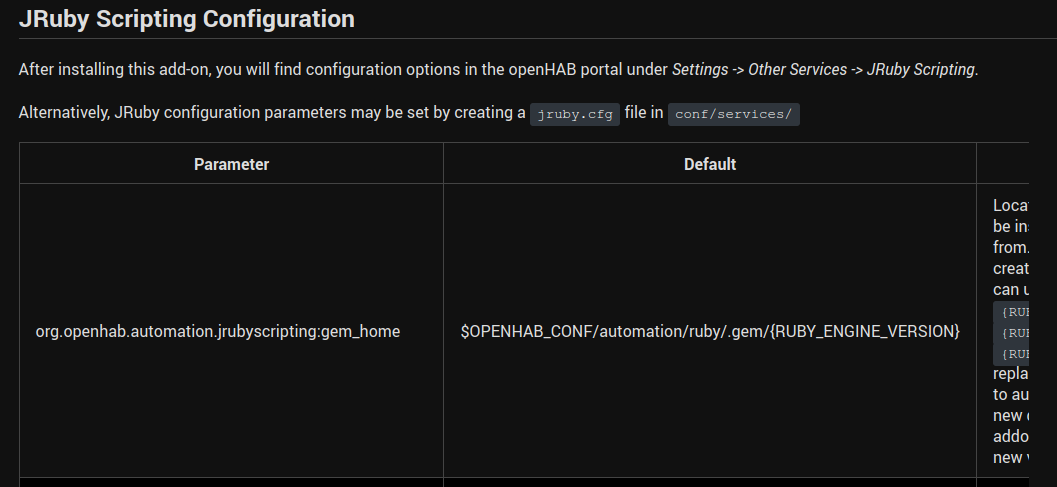 Jrubyscripting Configuration Table Hard To Read · Issue 14049 · Openhabopenhab Addons · Github