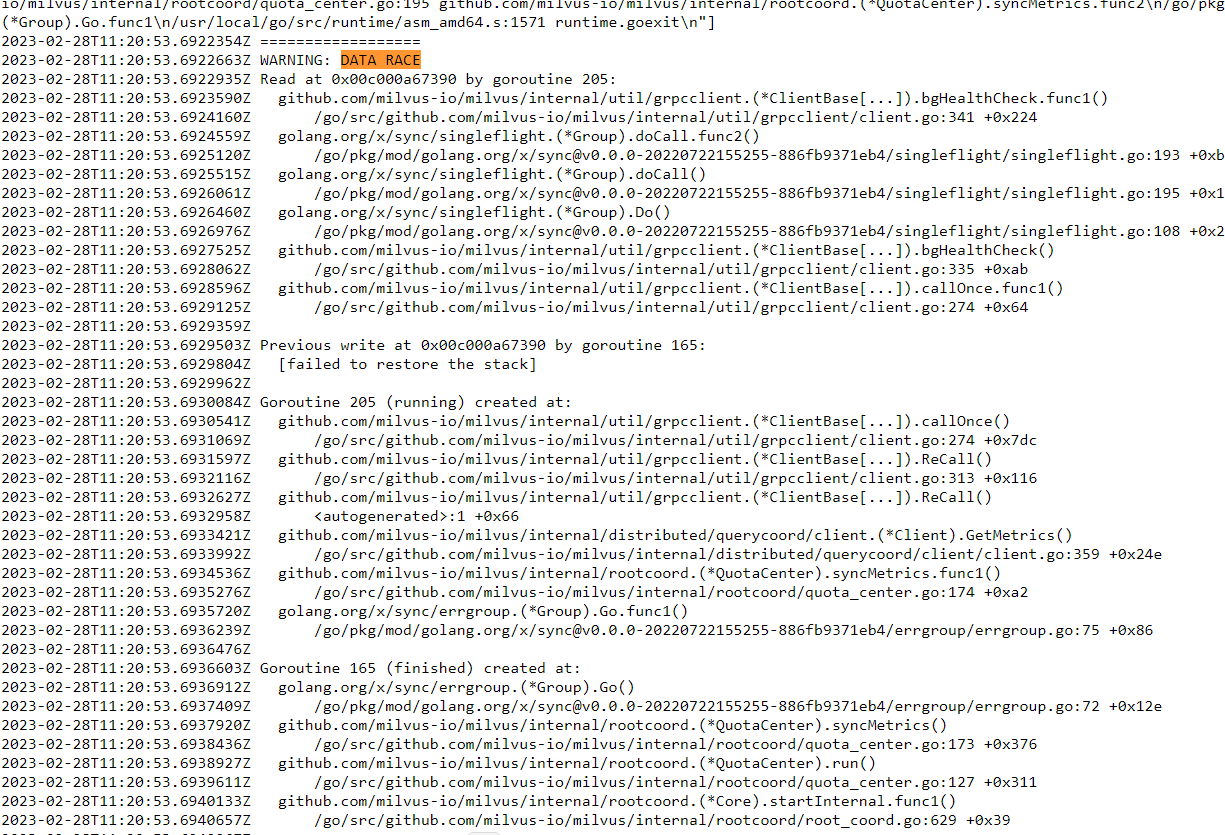 [Bug]: Data race in grpc client · Issue #22478 · milvus-io/milvus · GitHub