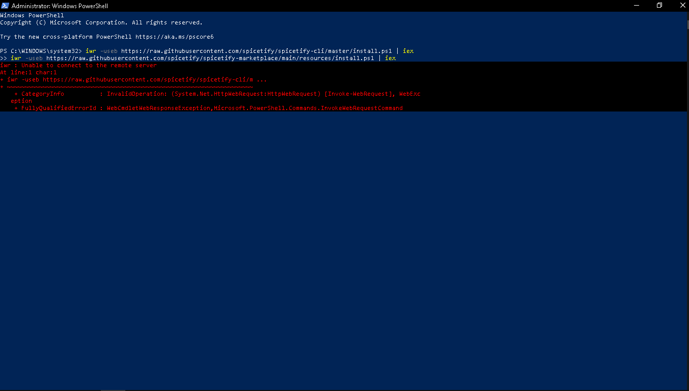 Spicetify Installing Error · Issue 2089 · Spicetifycli · Github