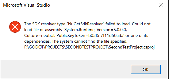 .cs files clicked in Godot that launch Visual Studio fail to load the project. · Issue #81763 ...