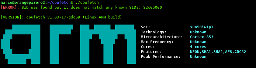 The is not allwinner a23. That is allwinner h3. · Issue #173 · Dr-Noob/cpufetch · GitHub