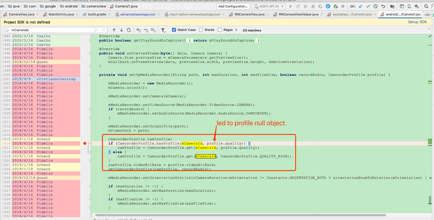 Attempt To Read From Field Int Android Media Camcorderprofile Quality On A Null Object