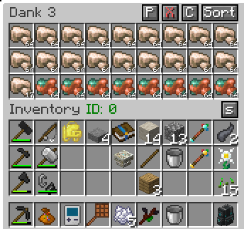 Item disappears in a dock #dank storage when using middle click to sort inventory from # ...