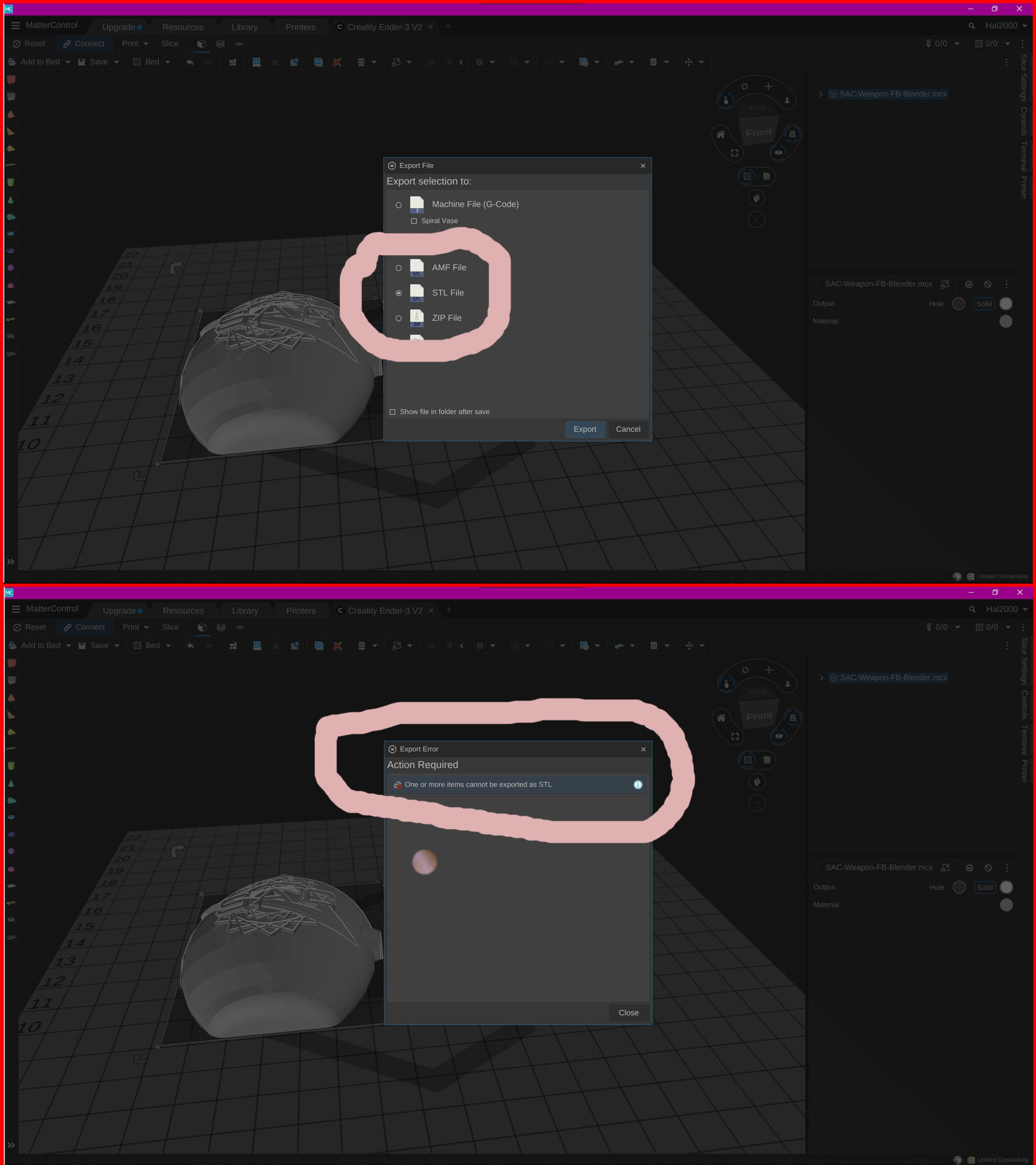 Export To Stl · Issue 5324 · Matterhackers Mattercontrol · Github