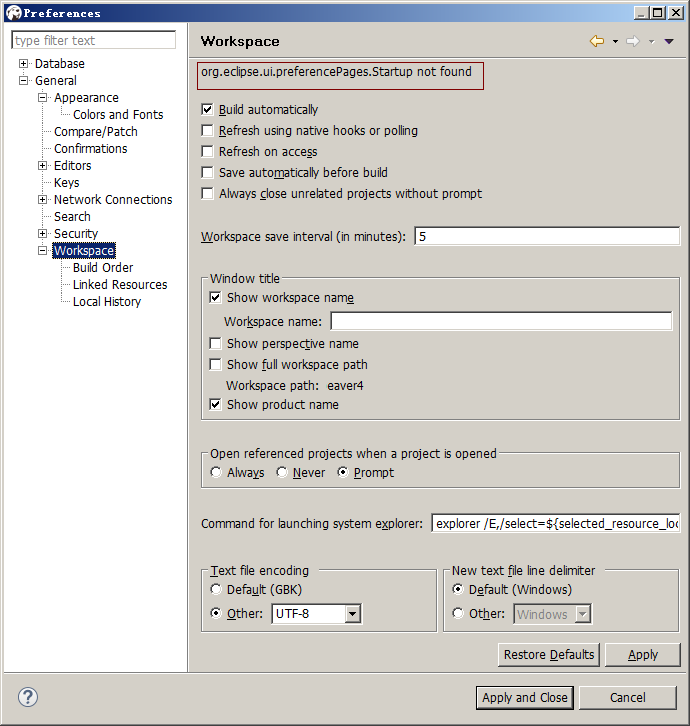 org.eclipse.ui.preferencePages.Startup not found · Issue #2730 · dbeaver/dbeaver · GitHub