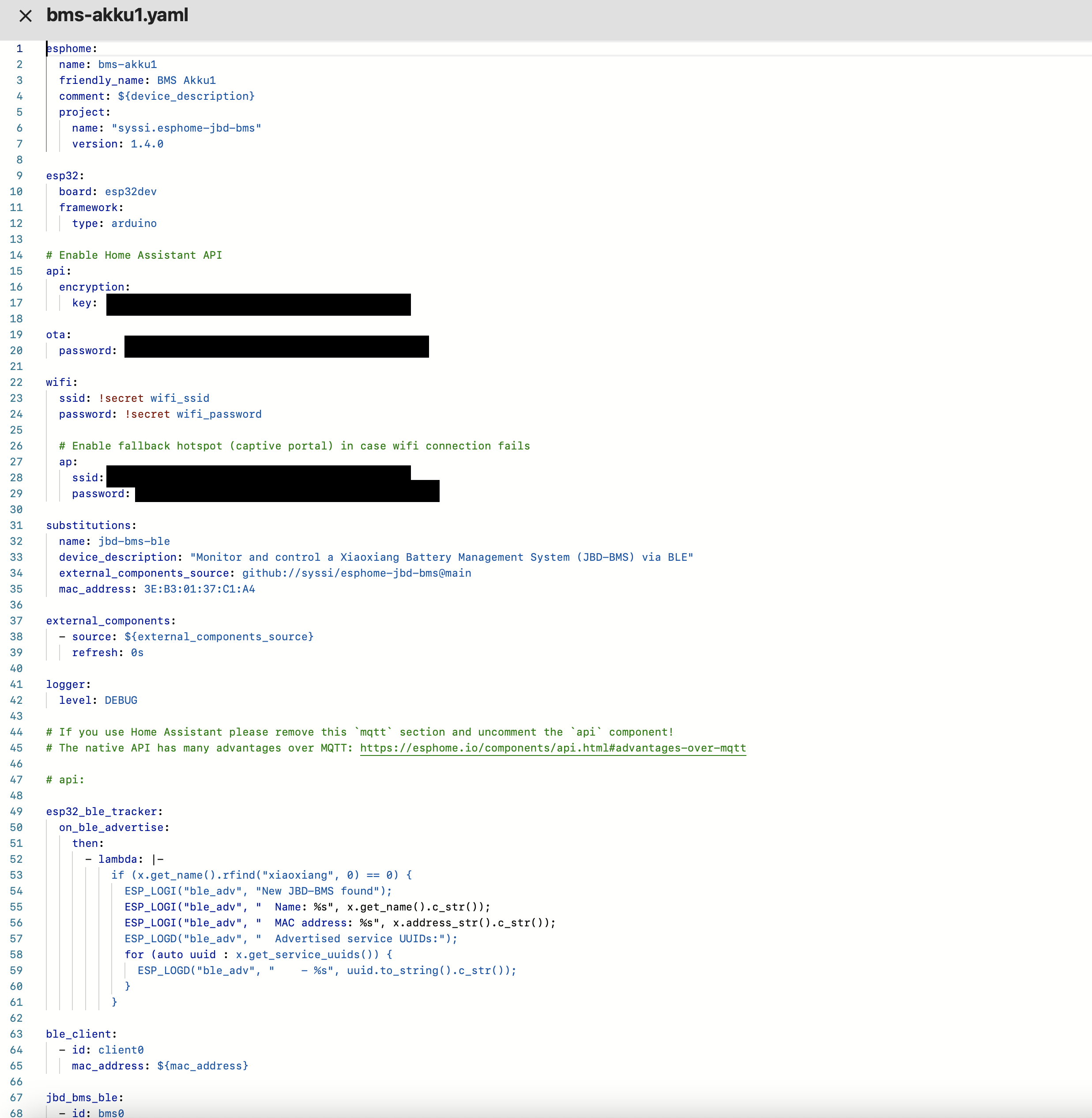 JBD-AP21S002 no BLE connection · Issue #44 · syssi/esphome-jbd-bms · GitHub