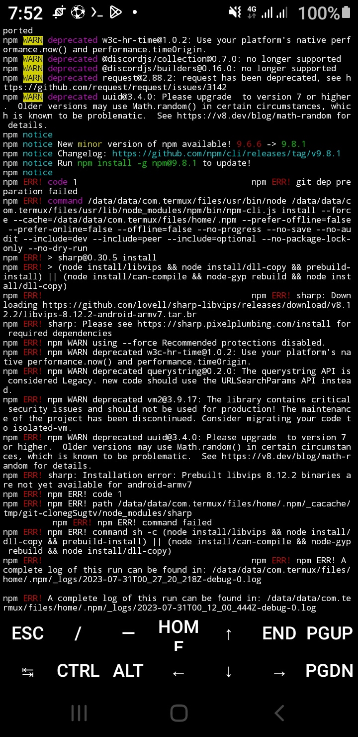 [Bug]: npm install faill · Issue #17531 · termux/termux-packages · GitHub