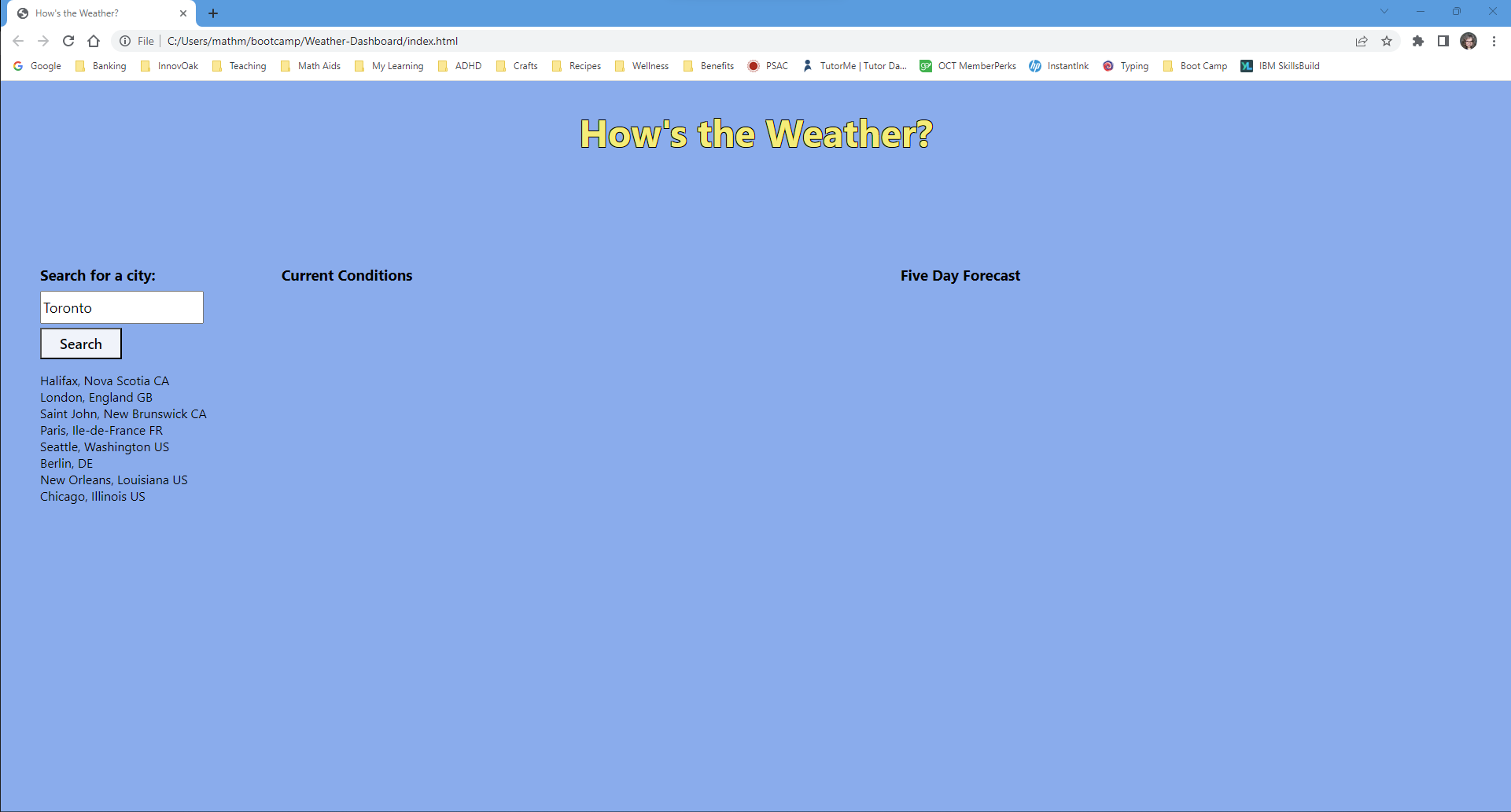 GitHub - mathminx/Weather-Dashboard