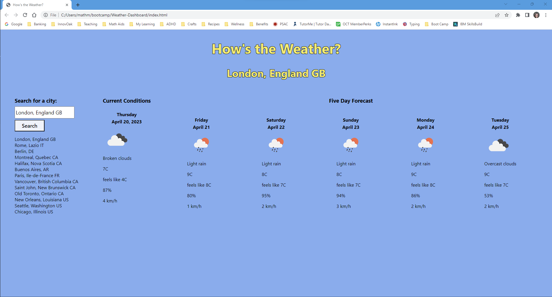 GitHub - mathminx/Weather-Dashboard