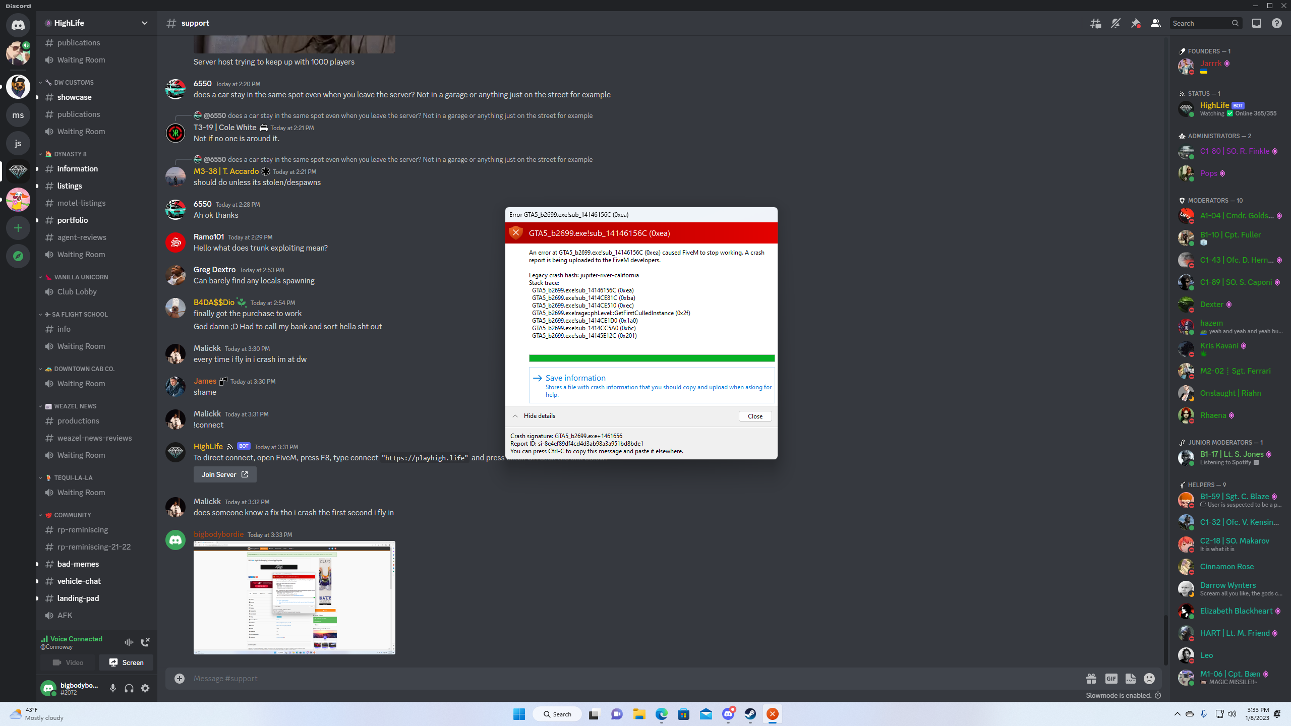 constant game crashing · Issue #5508 · Jarrrk/HighLife · GitHub