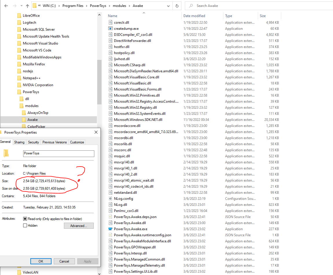 Install Size is 2.5GB?? · Issue #25212 · microsoft/PowerToys · GitHub